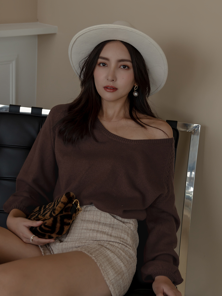 澎袖U領針織毛衣 | Fancy Made